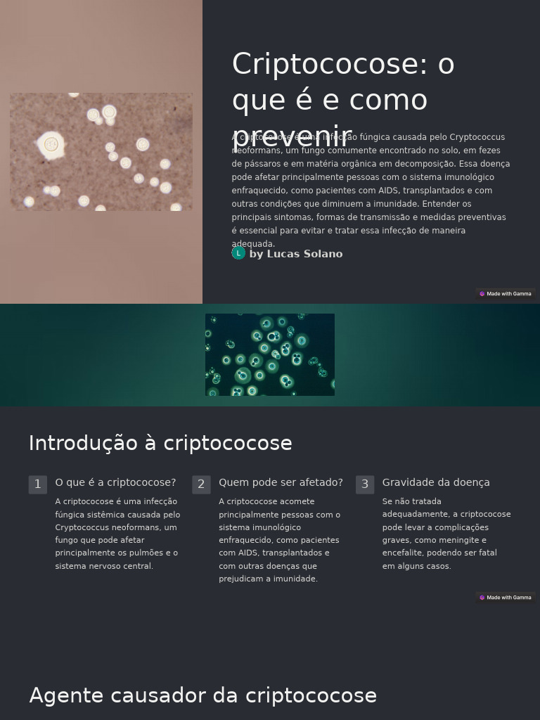 Criptococose: Sintomas e Prevenção | PDF | Fungo | Infecção