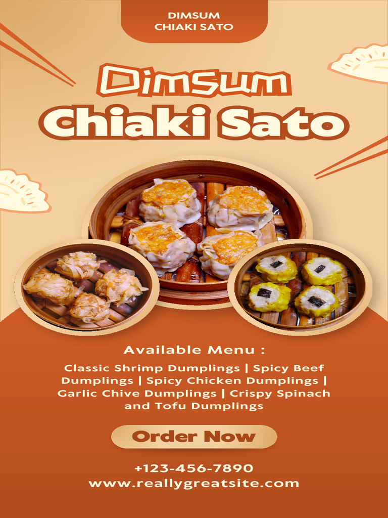 Orange Cream Modern Dimsum Promotion Banner | PDF