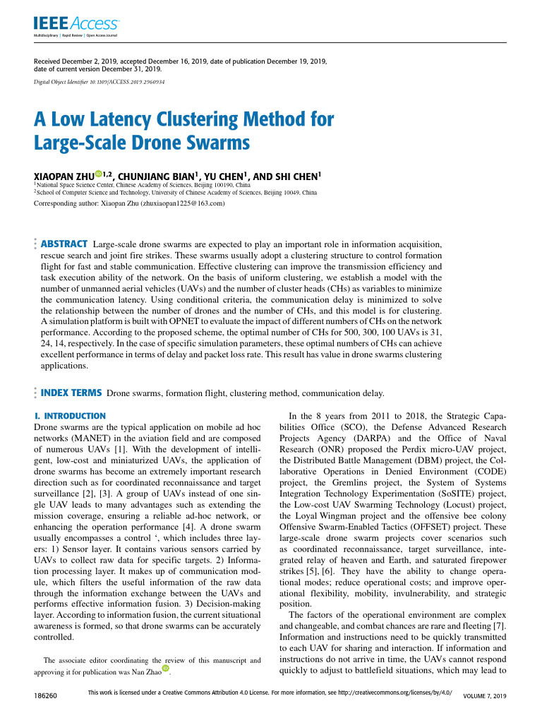 A_Low_Latency_Clustering_Method_for_Large-Scale_Drone_Swarms | PDF | Computer Network | Unmanned ...