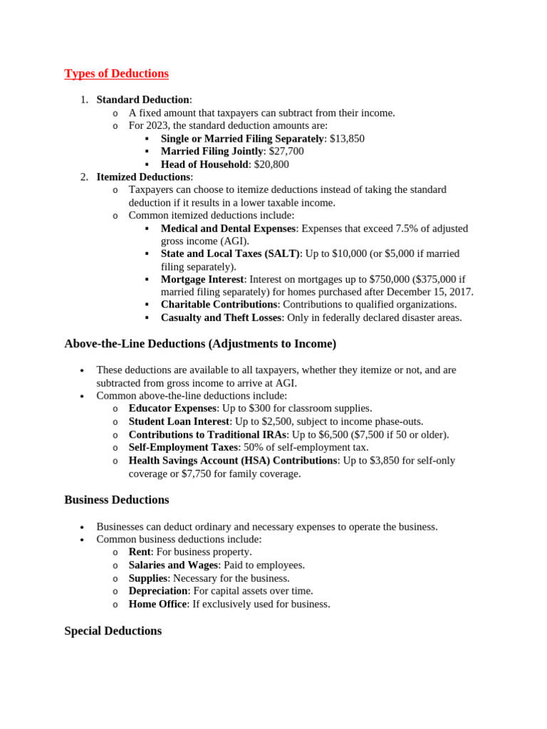 3.individuals - Deductions | PDF | Tax Deduction | Taxation In The ...