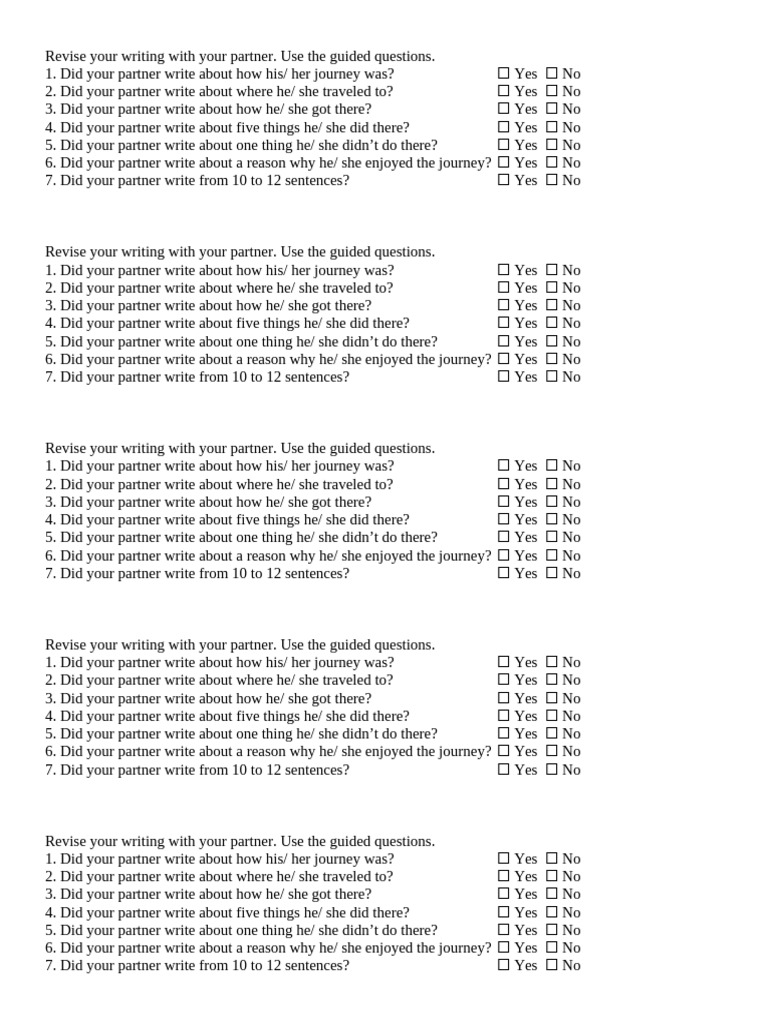 L2B, Guided Questions For Writing Project | PDF