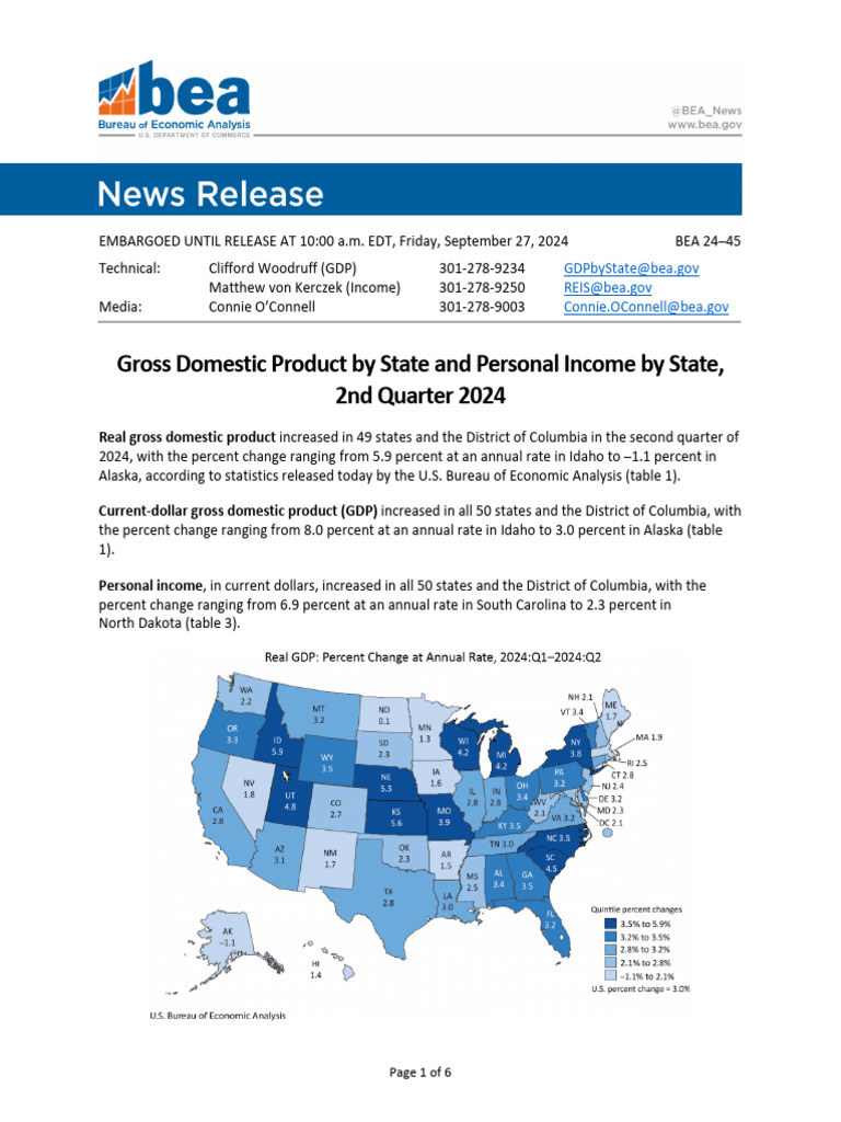 USA gdp by state | PDF | Gross Domestic Product | Personal Income In ...