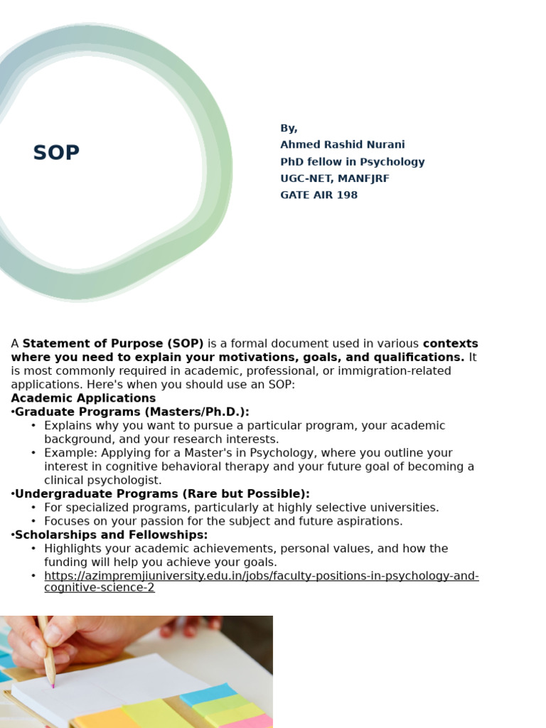 Writing an Effective Statement of Purpose | PDF | Psychology ...