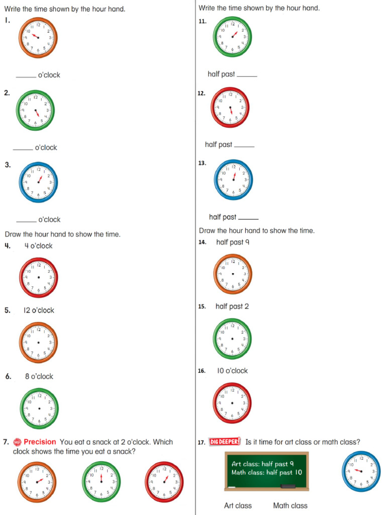 Time HW Grade1 | PDF