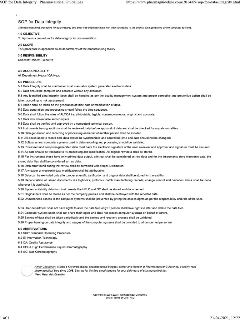 Data Integrity | PDF | Computer File | Data