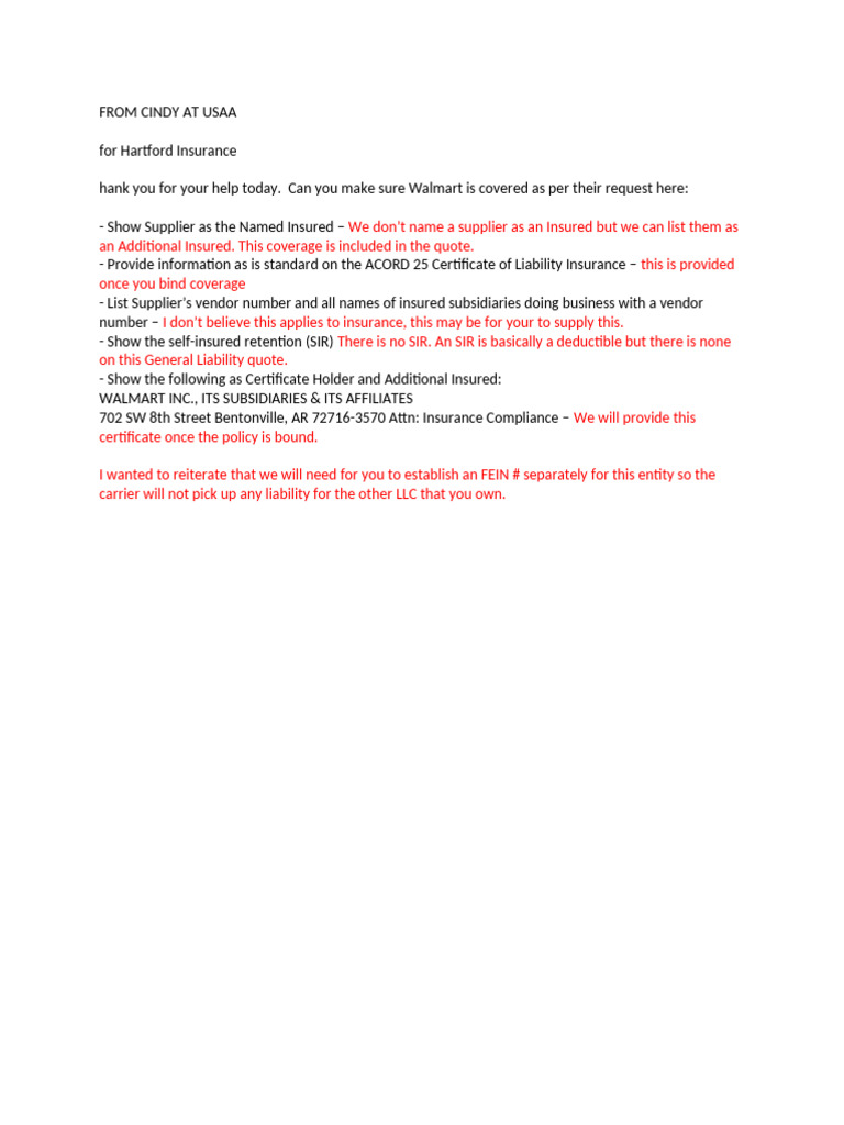 Usaa Hartford Commercial Insurance | PDF