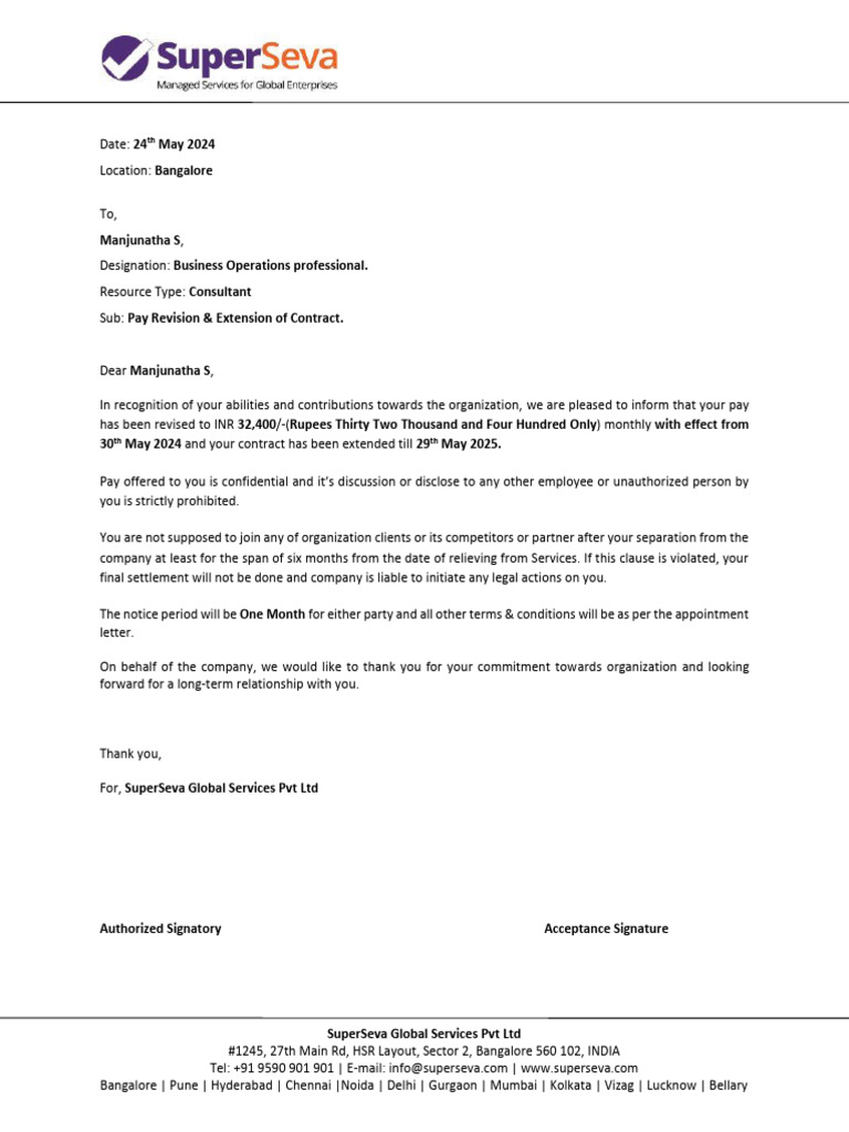 Revision Letter - Manjunatha S-RevisonLetterP | PDF | Business ...