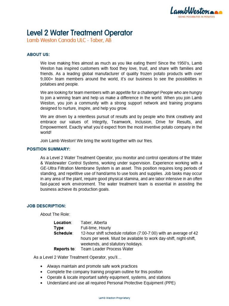 Level 2 Water Treatment Operator Job | PDF | Mathematics | Water Treatment