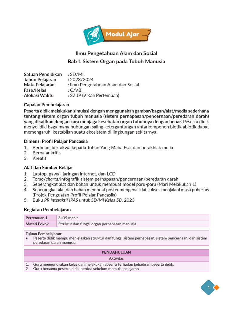 Modul Ajar kelas 5 SD KUMER Jelajah ilmu | PDF