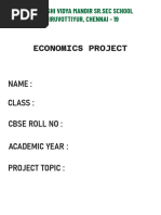 Economics Project Cover Page Design | PDF