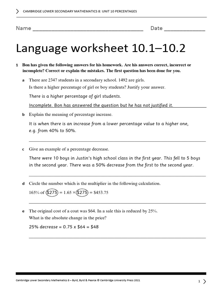 Unit 10 worksheet 10.1-10.2 | PDF Unit 10 worksheet 10.1-10.2 | PDF