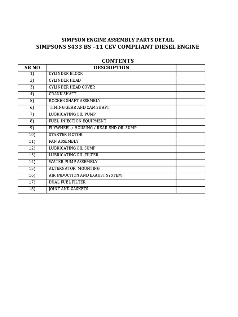 DVX 30 Engine Parts Manual S433 BSIII Year 2016 | PDF | Pump | Valve