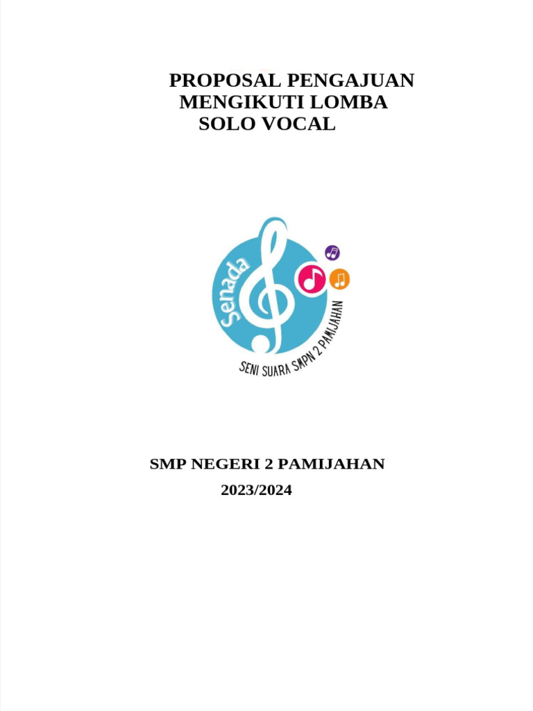 Proposal Lomba Solo Vocal SMP | PDF
