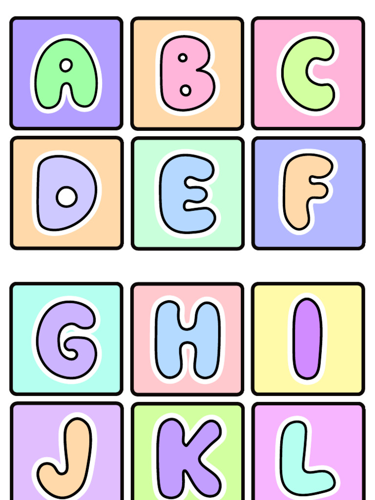 Alphabet English Flashcards in Colorful Cartoon Style | PDF
