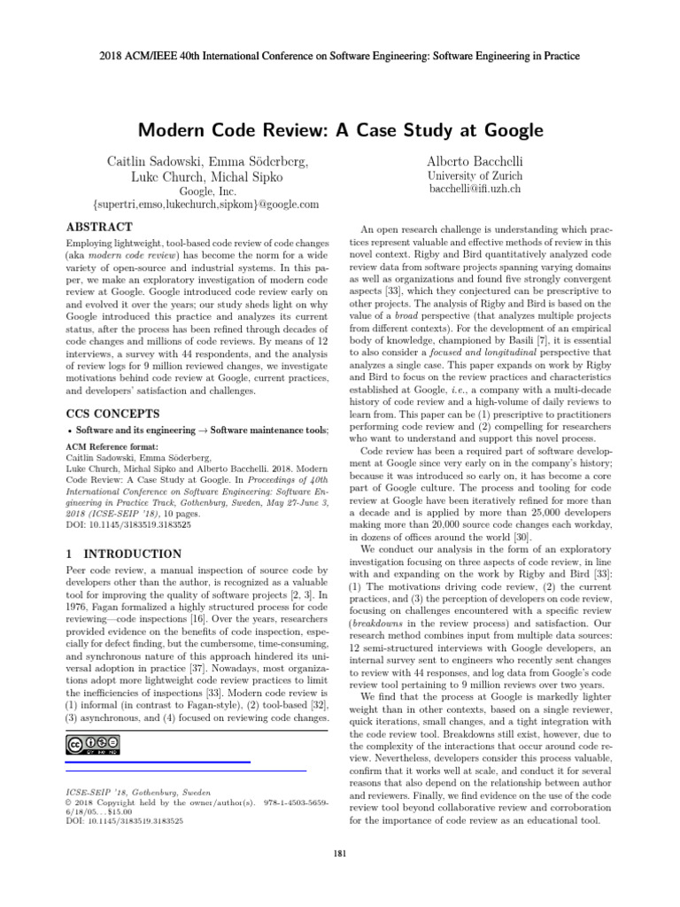sadowski2018 | PDF | Software Engineering | Computing