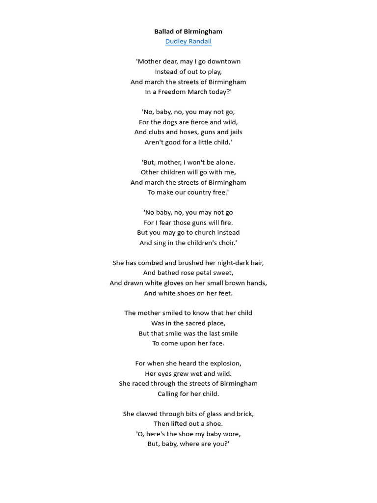 Ballad of Birmingham | PDF