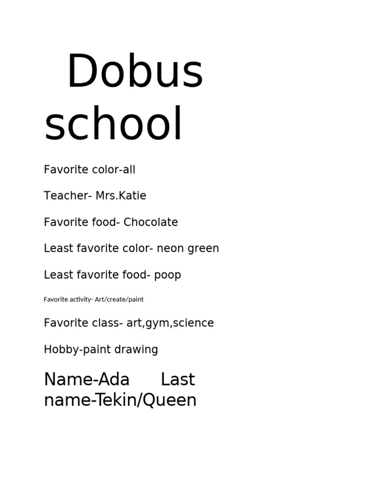 Dobus School | PDF