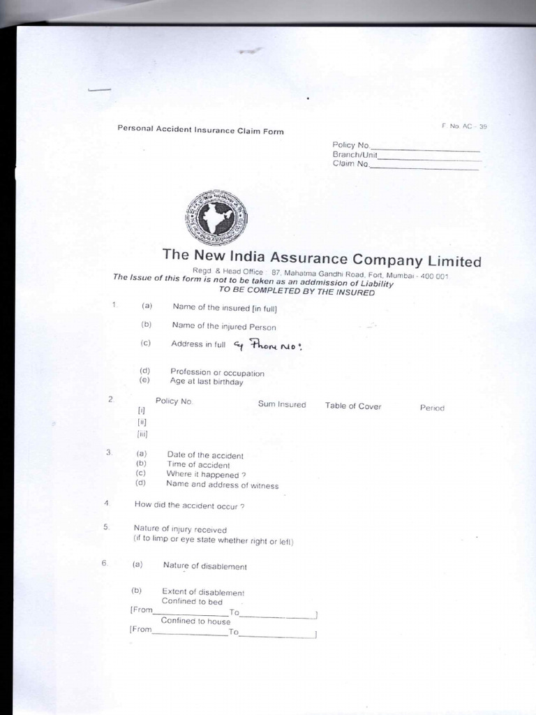 Claim Form New | PDF