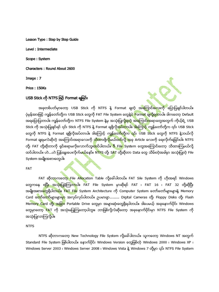 USB Stick NTFS Format | PDF