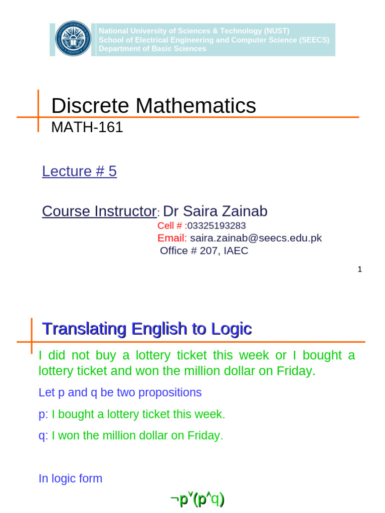 Lecture 5 | PDF | If And Only If | Logic