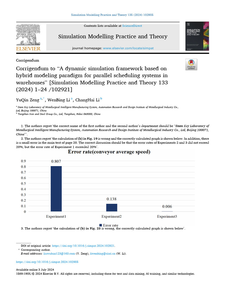 Corrigendum To A Dynamic Simulation Framework Based On Hyb 2024