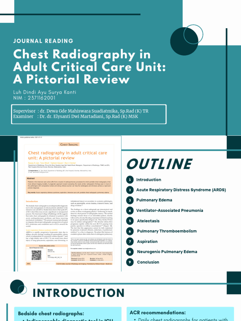 Journal Reading - Chest Radiography in Adult Critical Care Unit A ...