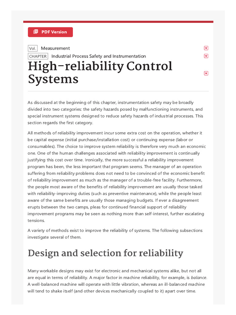 High Reliability Control Systems 1720166314 | PDF