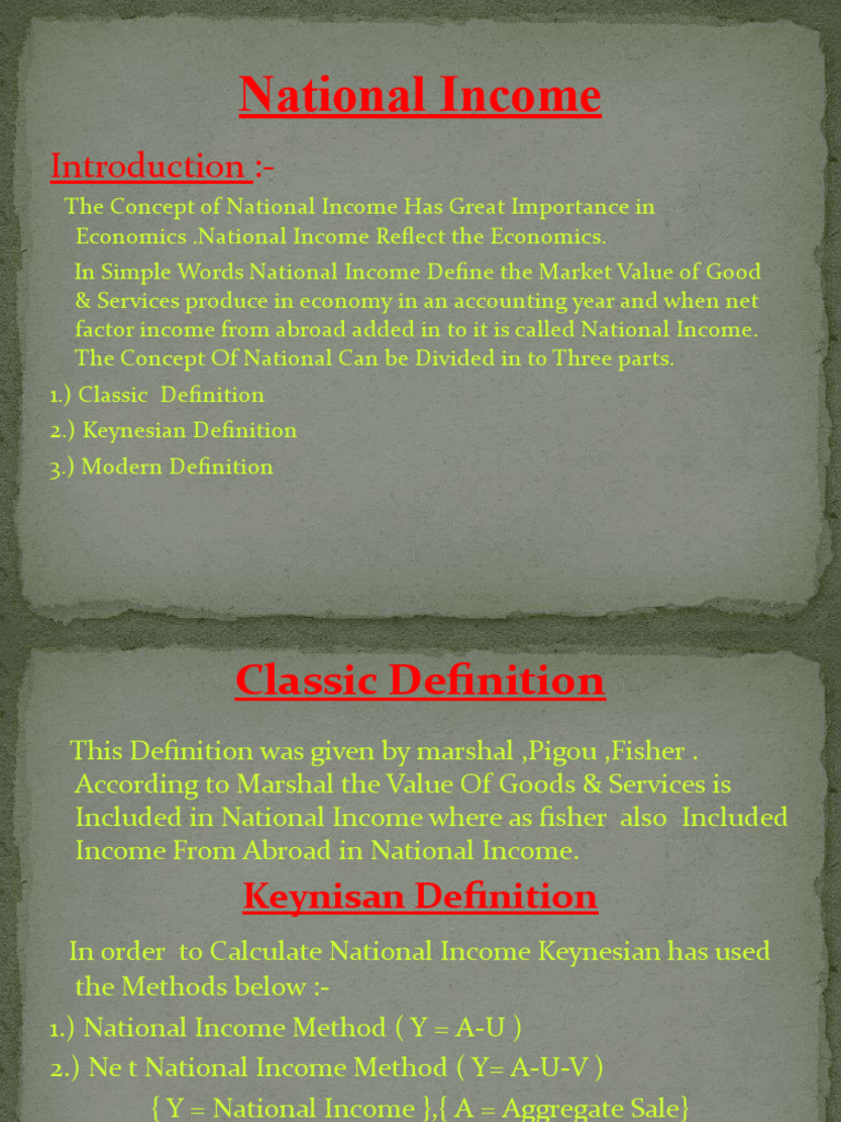 National Income Ppt-1 | PDF | Measures Of National Income And Output ...