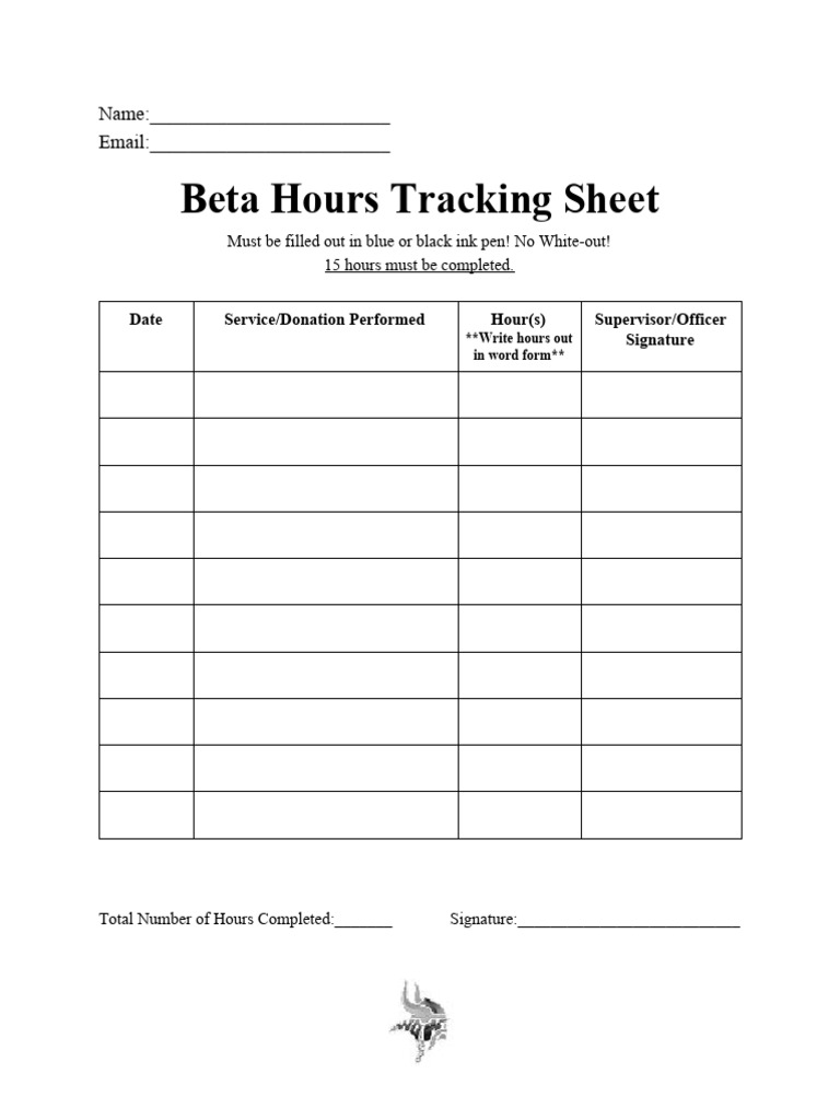 New Beta Hours Tracking Sheet 1 | PDF