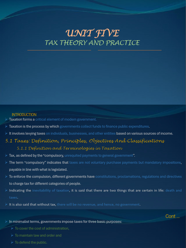 CH-5 Tax Theory and Practice | PDF | Taxes | Income Tax