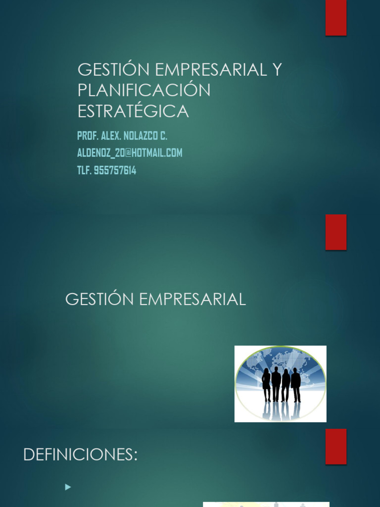 Gestión Empresarial y Estrategia | PDF | Planificación | Business