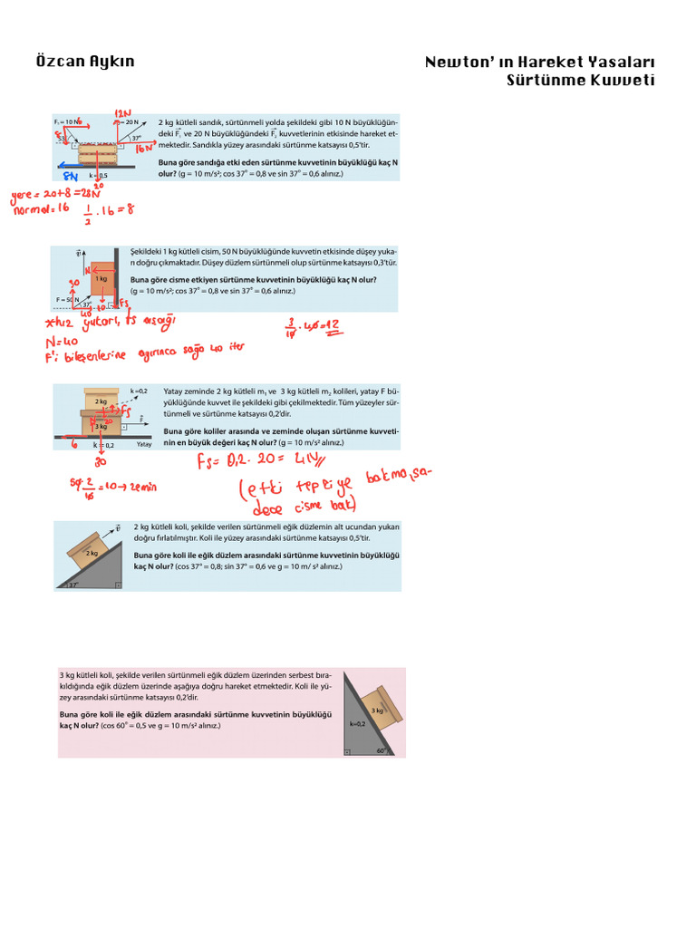 Ayt Sürtünme Kuvveti | PDF