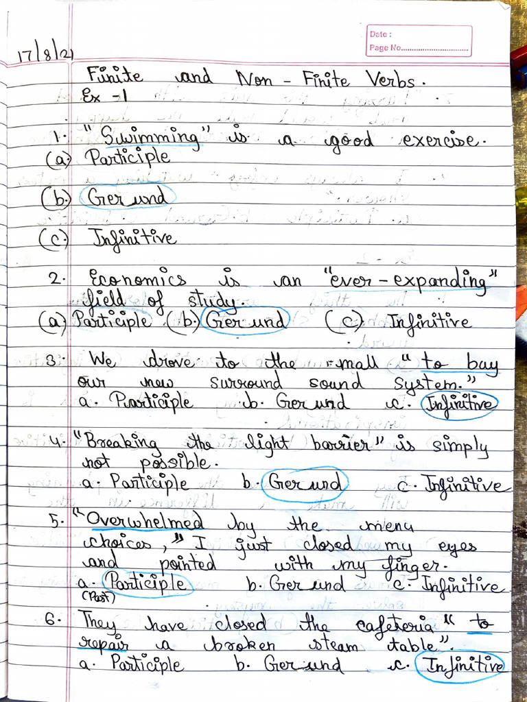 Non-Finite Verbs | PDF
