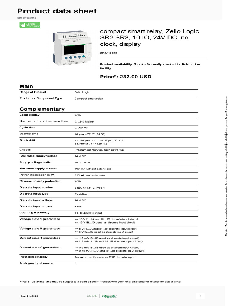 Schneider Electric - Zelio-Logic - SR2A101BD | PDF | Relay | Electrical ...