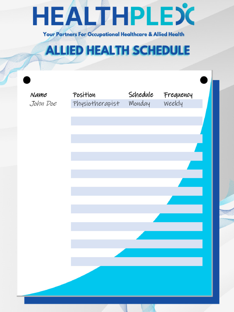 ALLIED HEALTH SCHEDULE Template | PDF