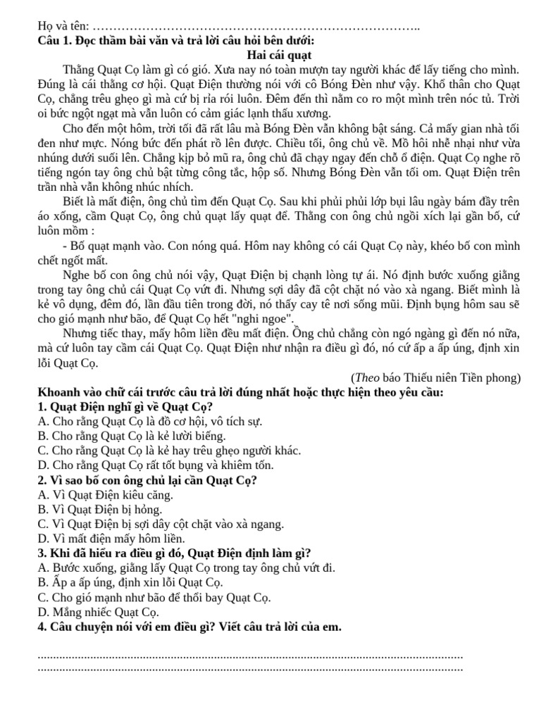 ĐỀ TV5 -GHKI -IN4 | PDF