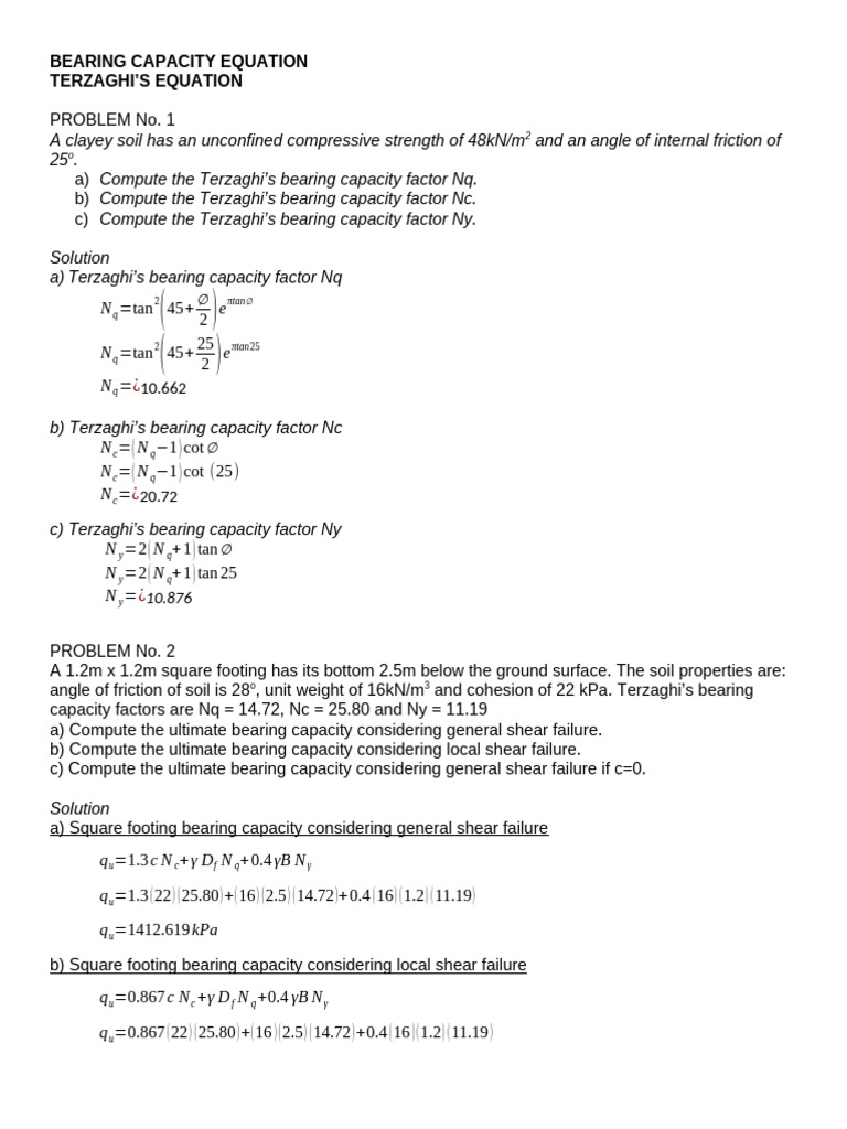 Week 10 - Bearing Capacity Equation | PDF | Applied And ...