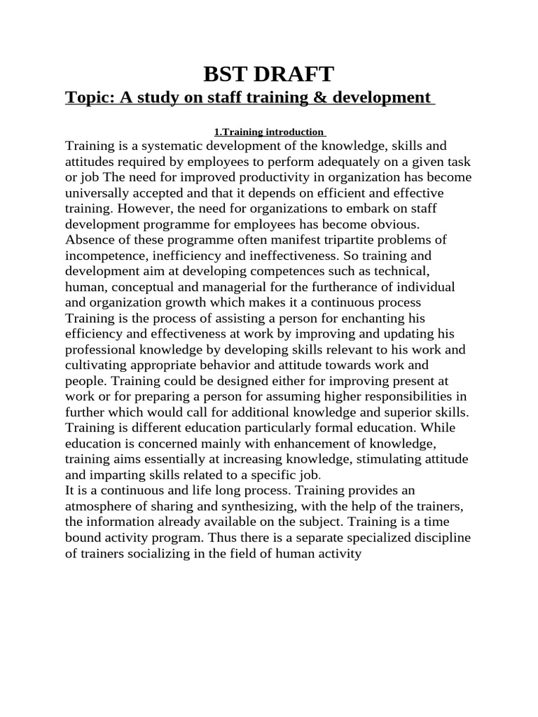 BST DRAFT | PDF | Employment | Knowledge