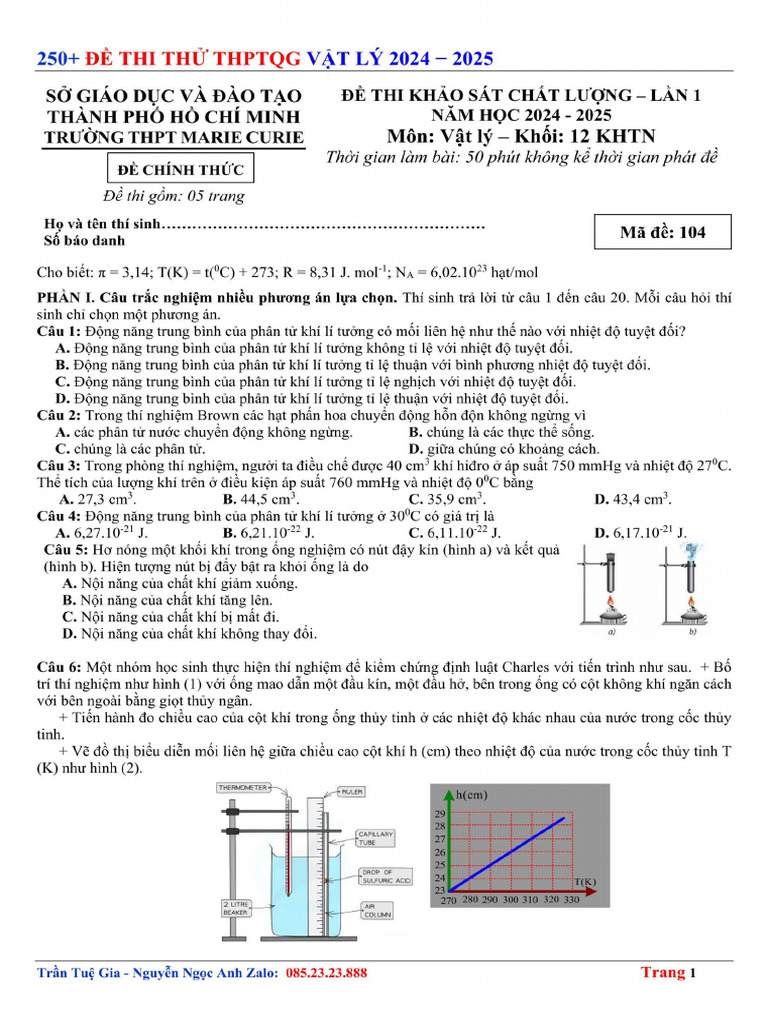 Truong THPT Marie Curie Ho Chi Minh 2024 - 2025 | PDF