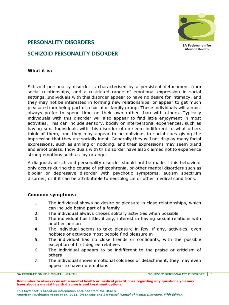 Understanding Schizoid Personality Disorder | PDF | Mental Disorder ...