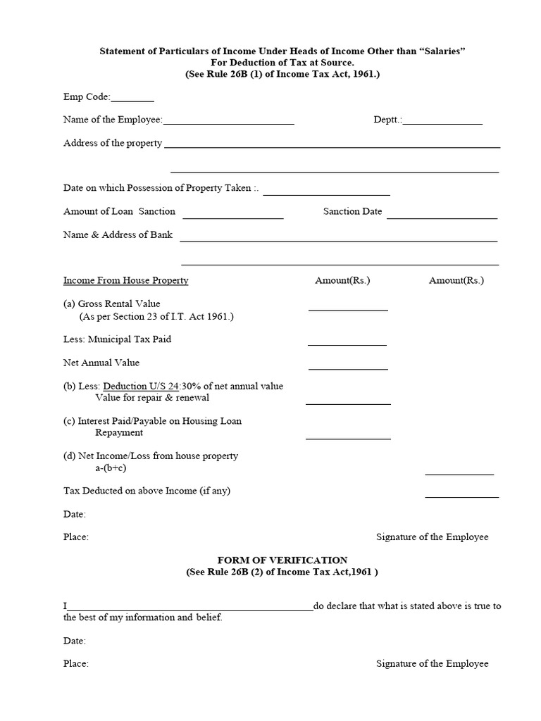Income Statement for Tax Deduction | PDF