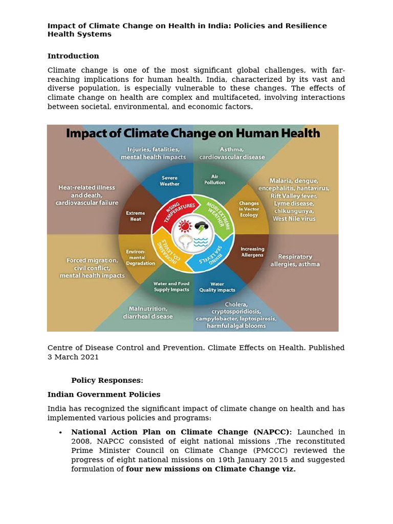 Climate Change & Human Health - India - Policies and Resilient Health ...