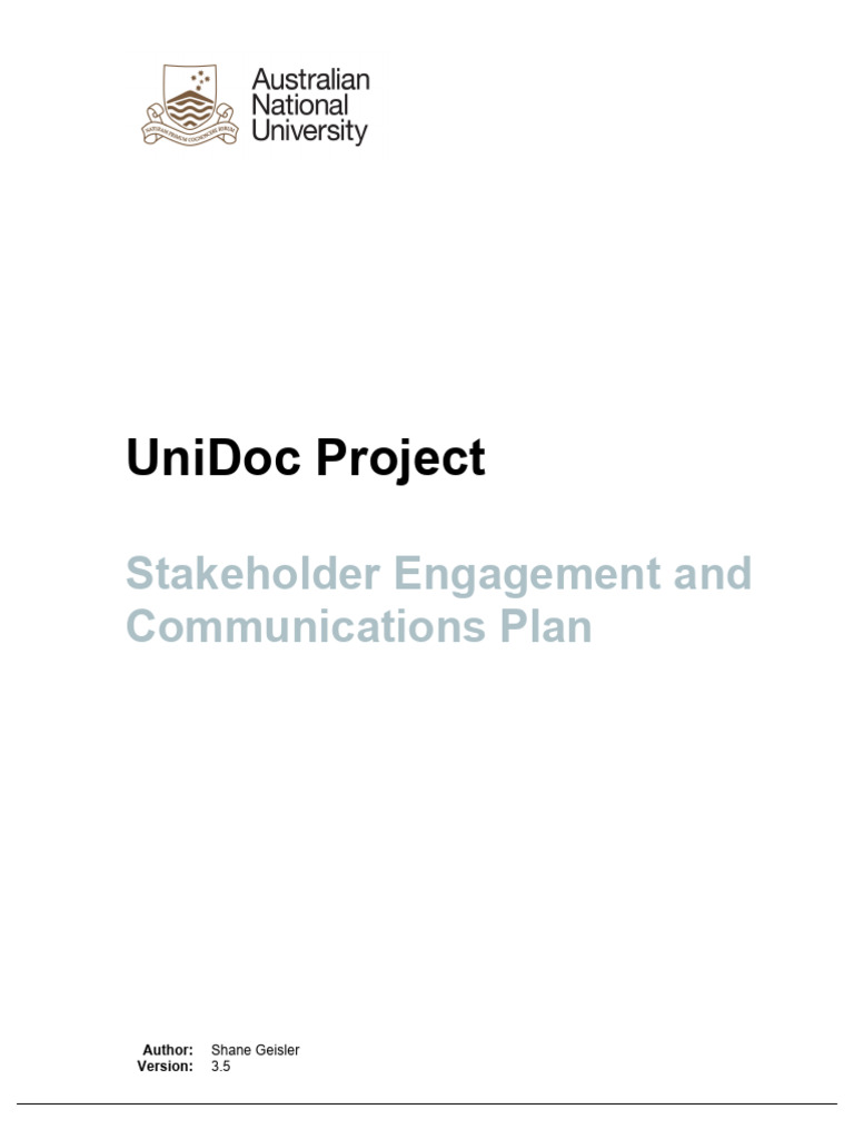 Unidoc Stakeholder Engagement Communications Plan | PDF | Records ...