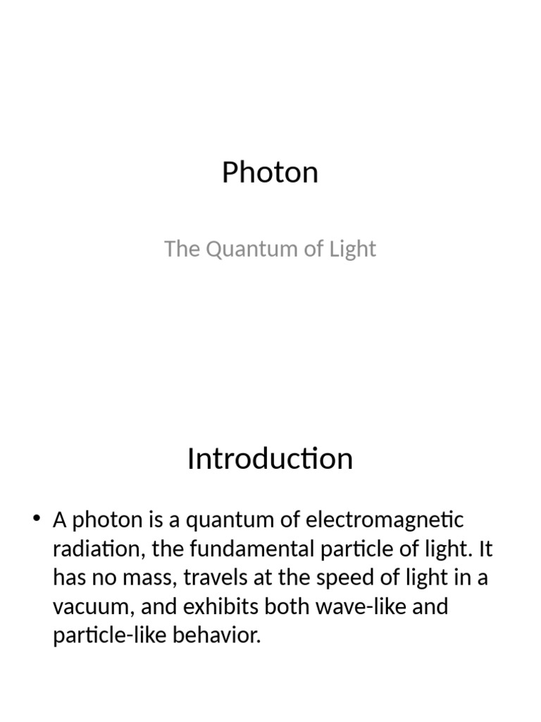 Understanding Photons and Their Impact | PDF