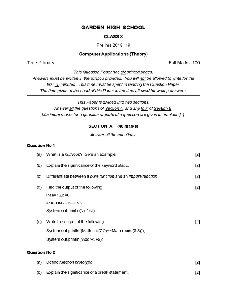 10 Computer Applications | PDF | String (Computer Science) | Integer (Computer Science)