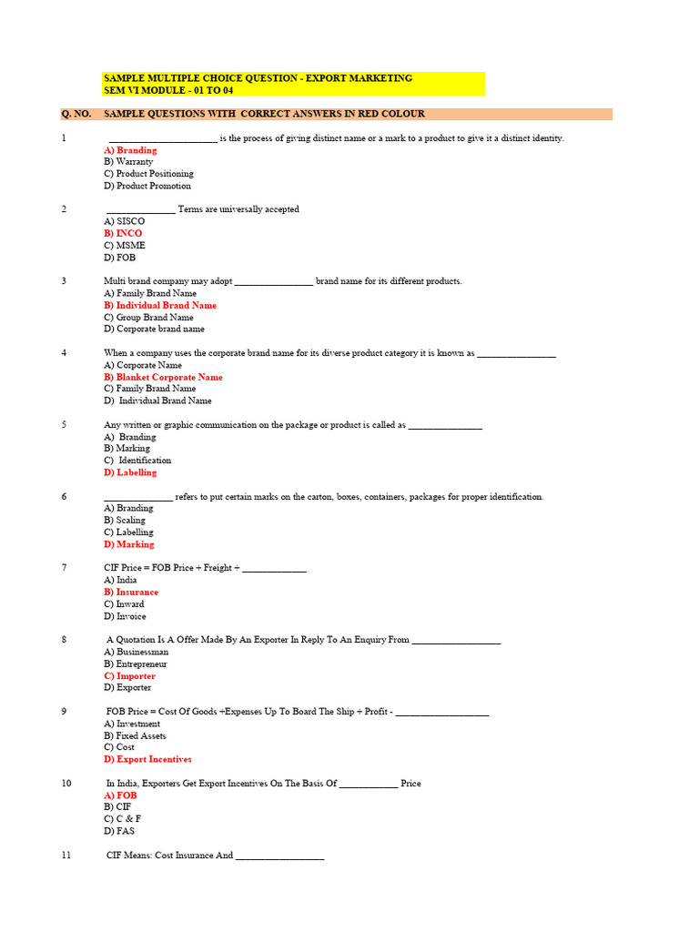 MCQ MODULE 1 TO 4 | PDF | Pricing | Marketing