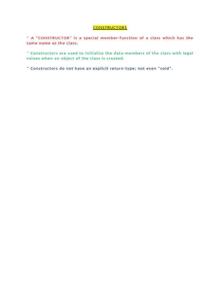 06aconstructors Pdf Constructor Object Oriented Programming 2146