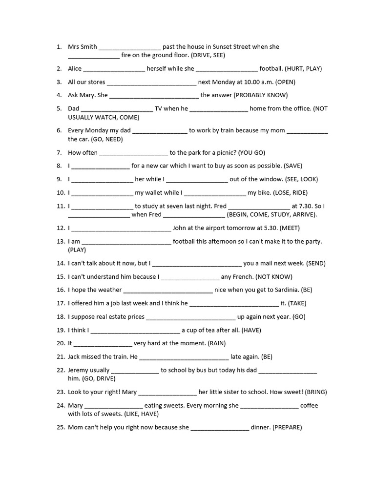 TENSES PRACTICE | PDF TENSES PRACTICE | PDF
