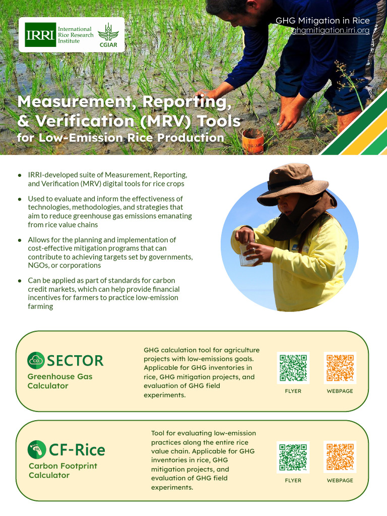 IRRI Flyer - MRV Tools QR | PDF | Climate Change Mitigation | Carbon ...
