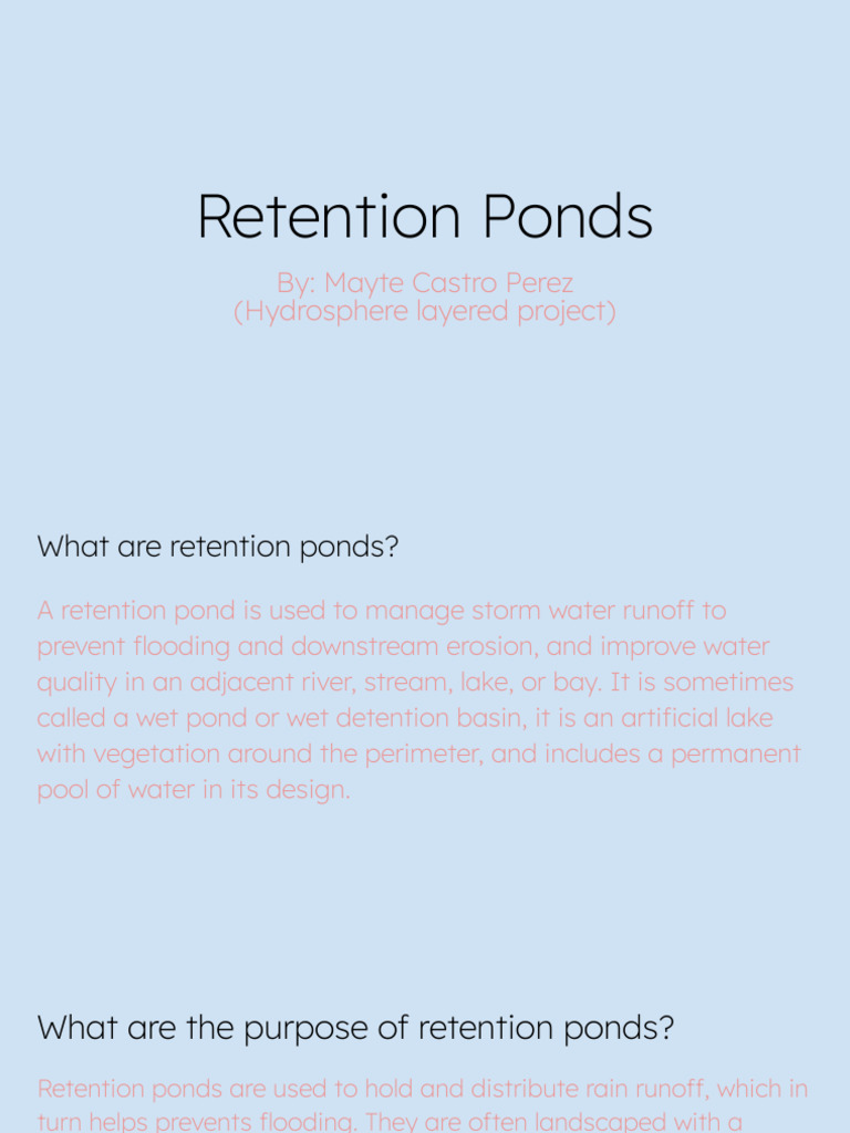 Retention Ponds BY - Mayte C. P. | PDF